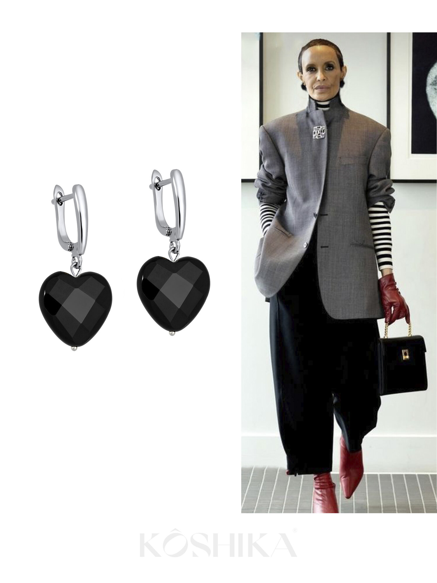 Серьги с подвесками, агат