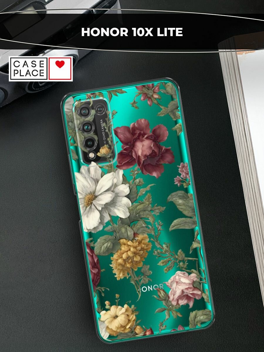 Чехол на Honor 10X Lite / Хонор 10X Лайт с принтом Акварельные цветы 2