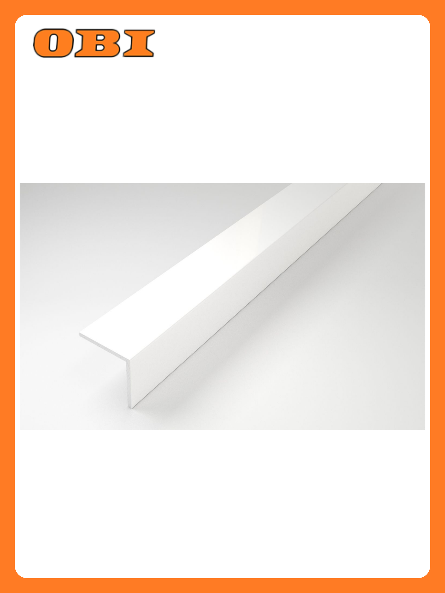 Уголок равнополочный лука белый глянец 2700х20х1,5 мм