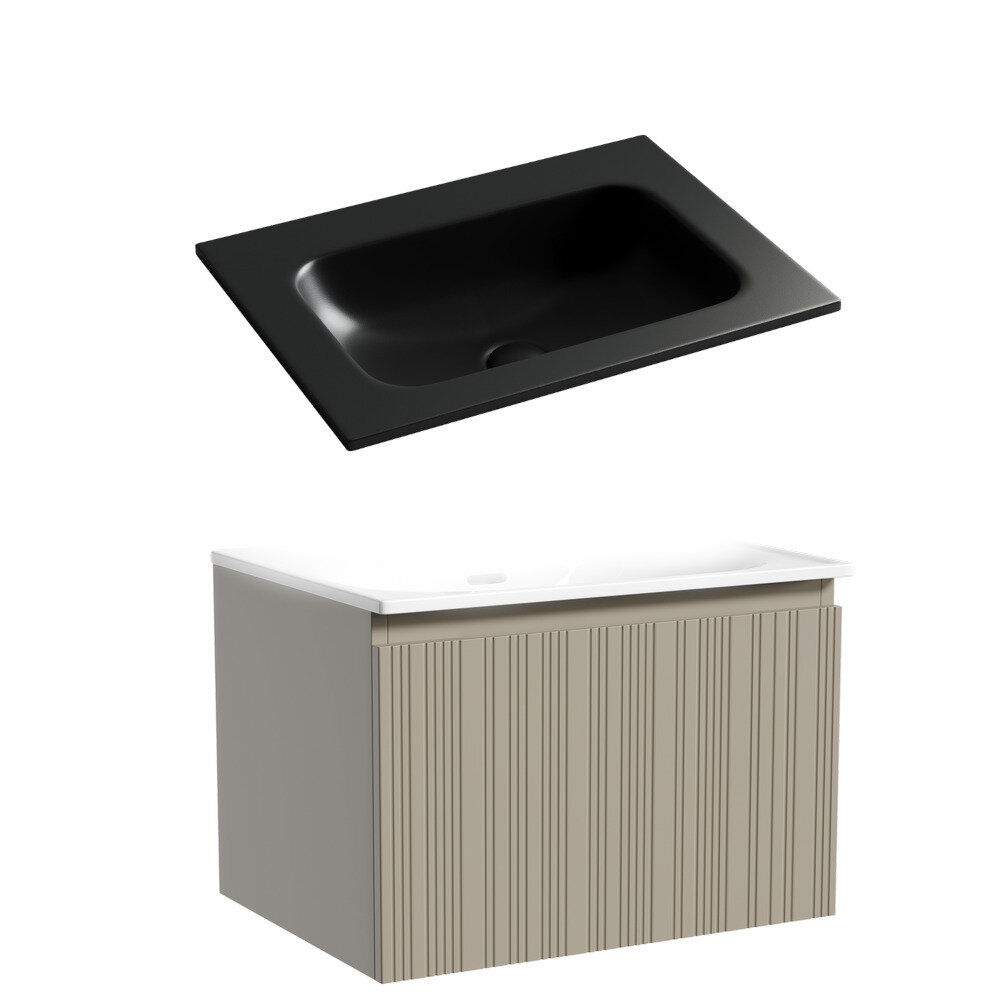 Тумба с раковиной Sancos CODE CD60GP/CN7011MBWX 60 серая платина