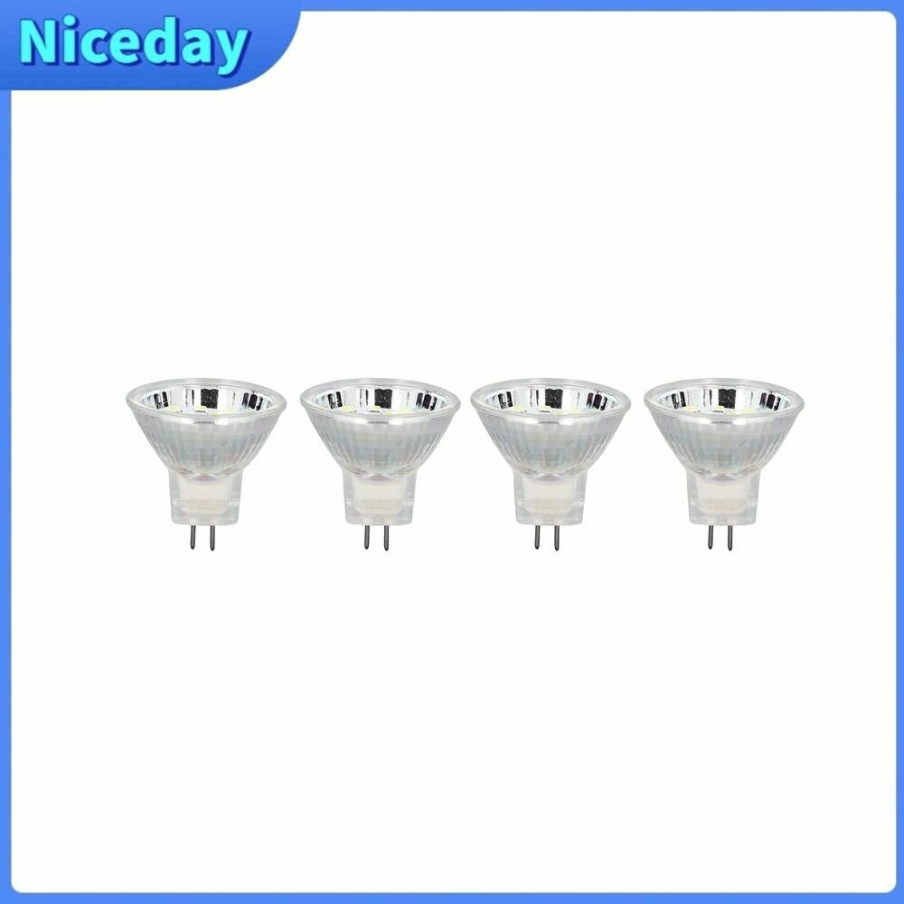 4 шт. MR11 12LED лампа, 2 Вт, 300 лм, двойное контактное основание, пейзажная лампа, холодный белый 6000K.