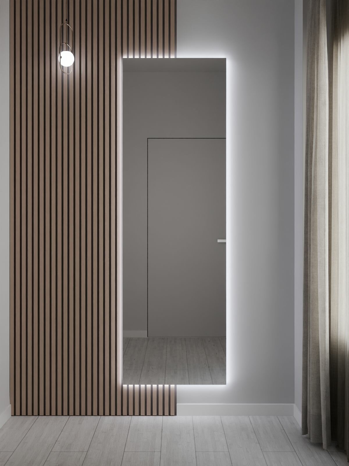 Зеркало 200х70 см CLOUD MIRROR настенное без рамы интерьерное с подсветкой Свет: Холодный белый 6000К