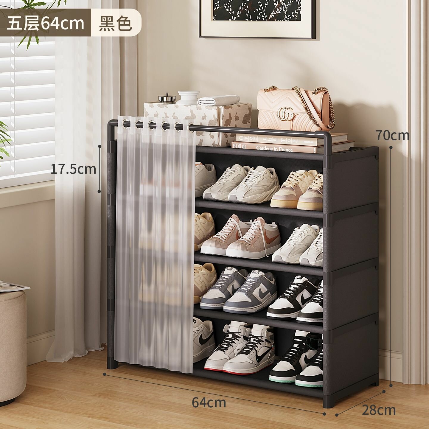 Простой обувной шкаф с ящиками, многослойная пылезащитная обувная полка, обувное хранилище для общежитий, простая напольная полка для арендных домов