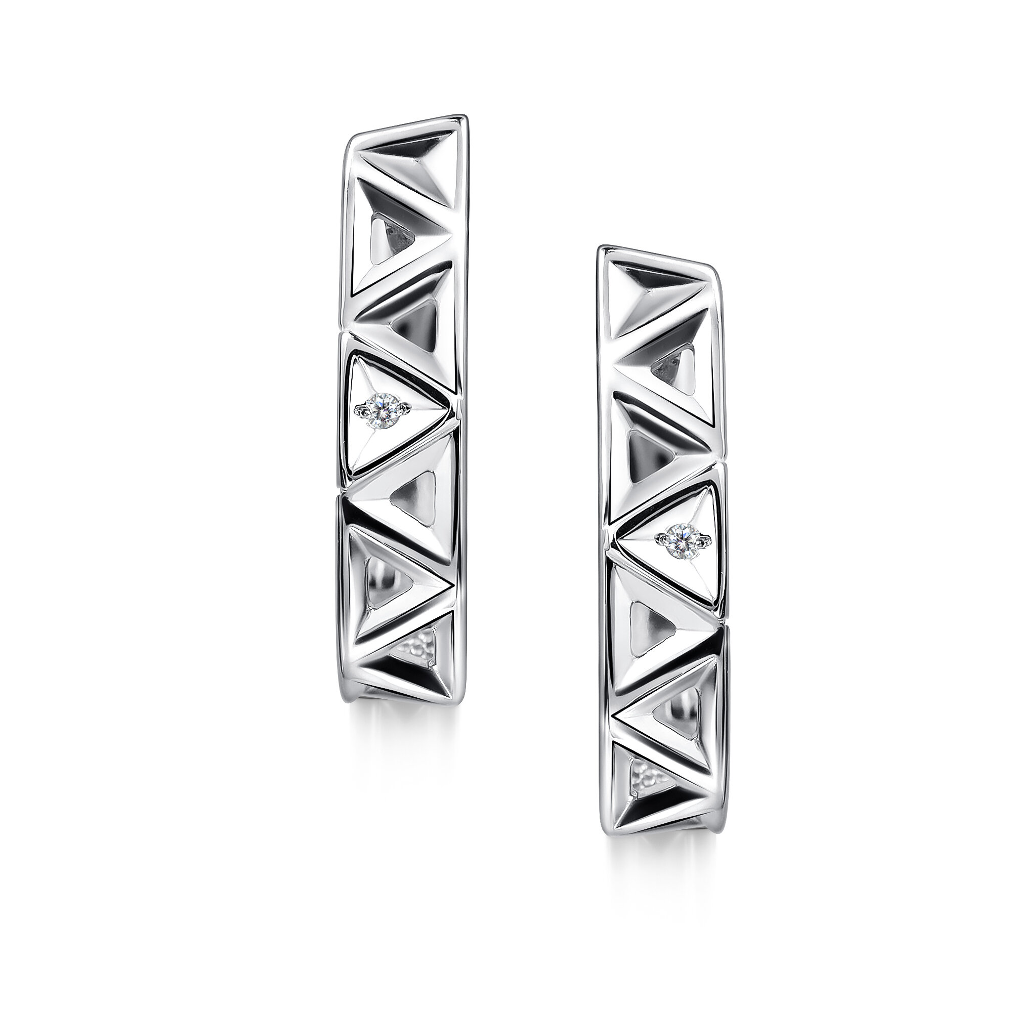 Серьги, серебро, 925 проба, родирование, бриллиант