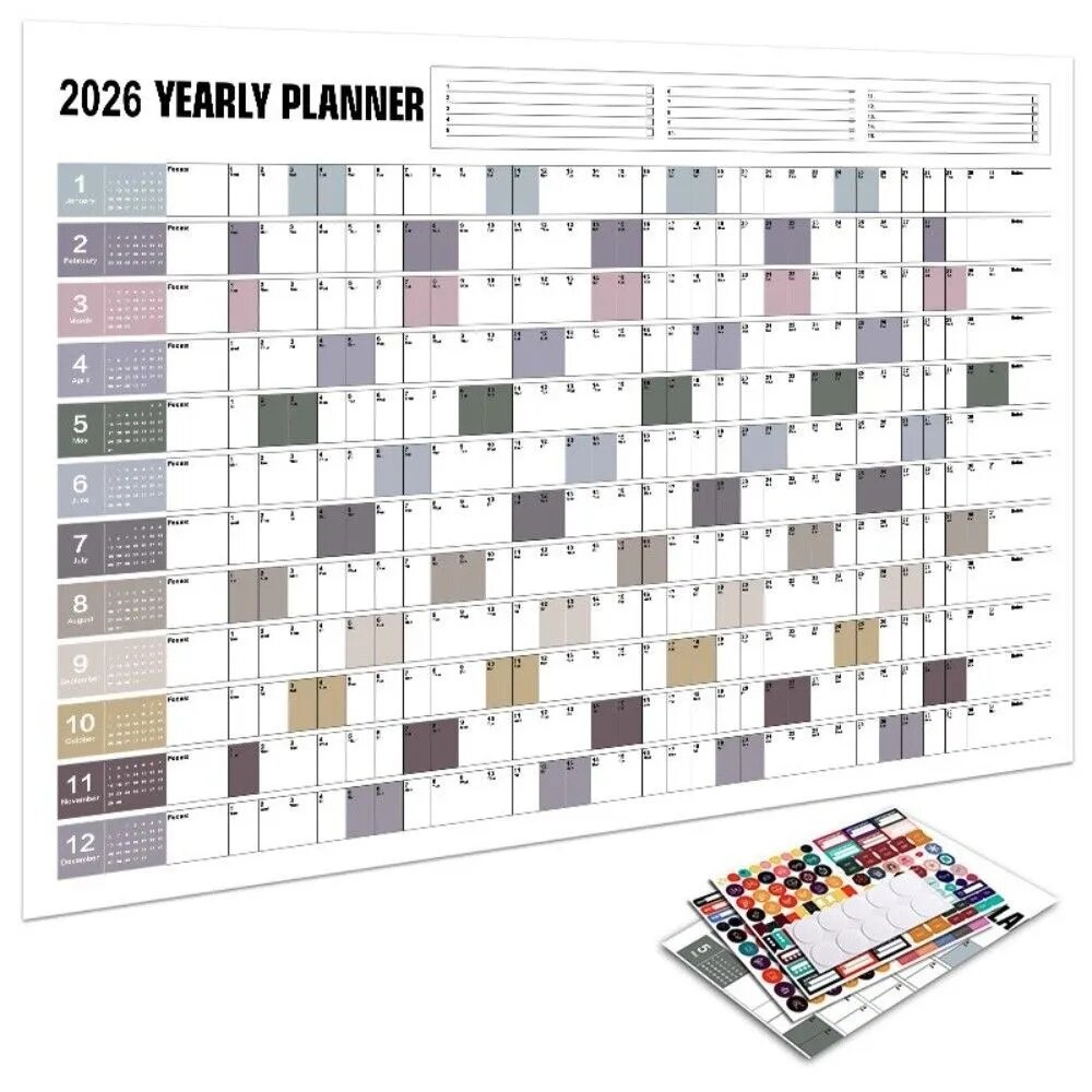 Календарь-планировщик на 2023-2024 год, бумага, 74.2*52.5 см