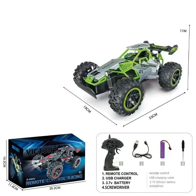 Радиоуправляемая машинка-багги Big-foot Off-road Buggy RC Car масштаба 1/18 с подсветкой, высокоскоростная радиоуправляемая машинка-горный велосипед, игрушка, подарок. 2.4G