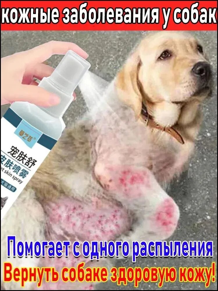 Эксклюзивный спрей для наружного ухода за кожей питомцев, 100 мл, эффективен против стригущего лишая у кошек и собак