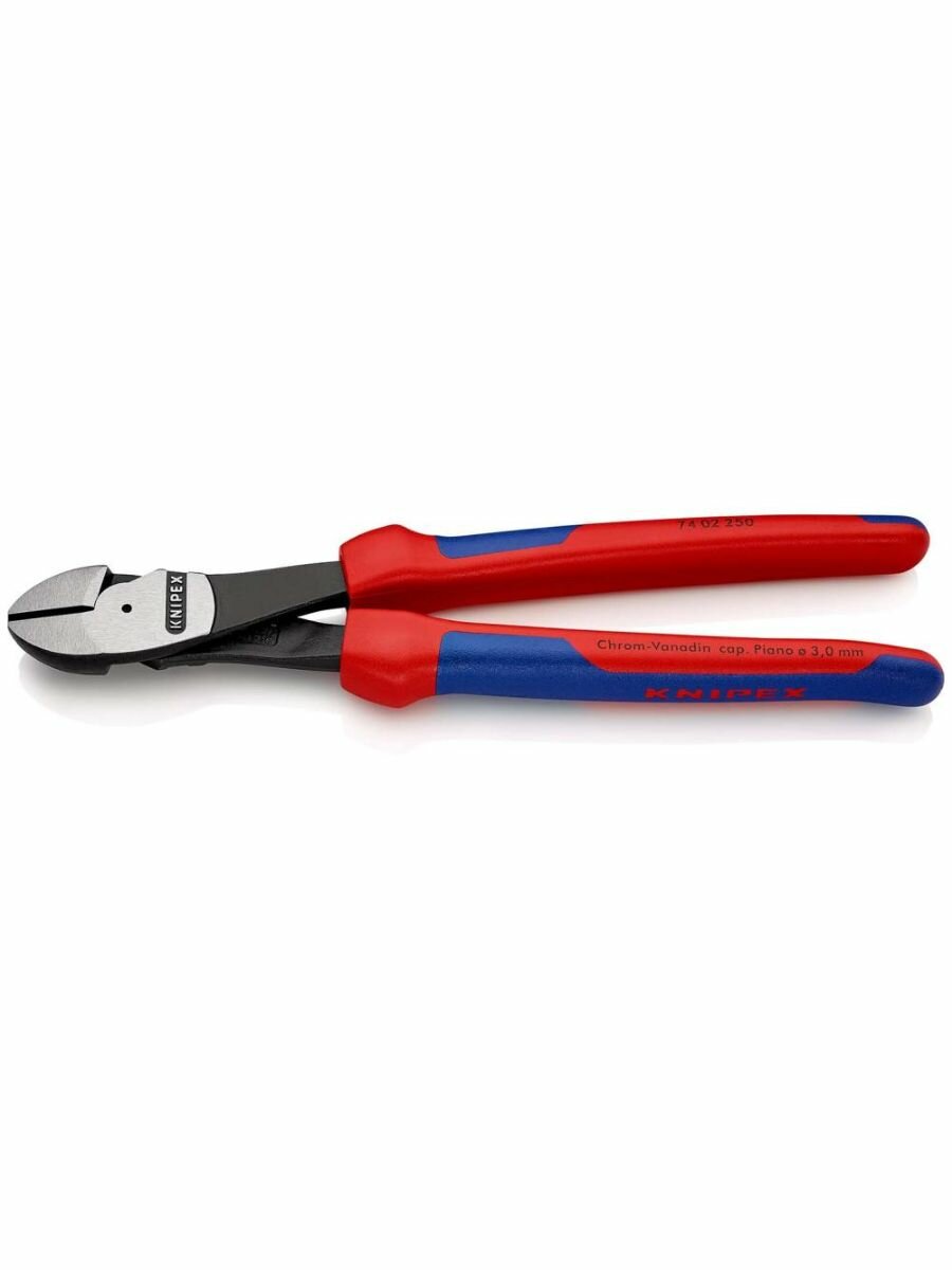 Бокорезы KNIPEX особо мощные, 250 мм, фосфатированные, 3-комп ручки, KN-7402250