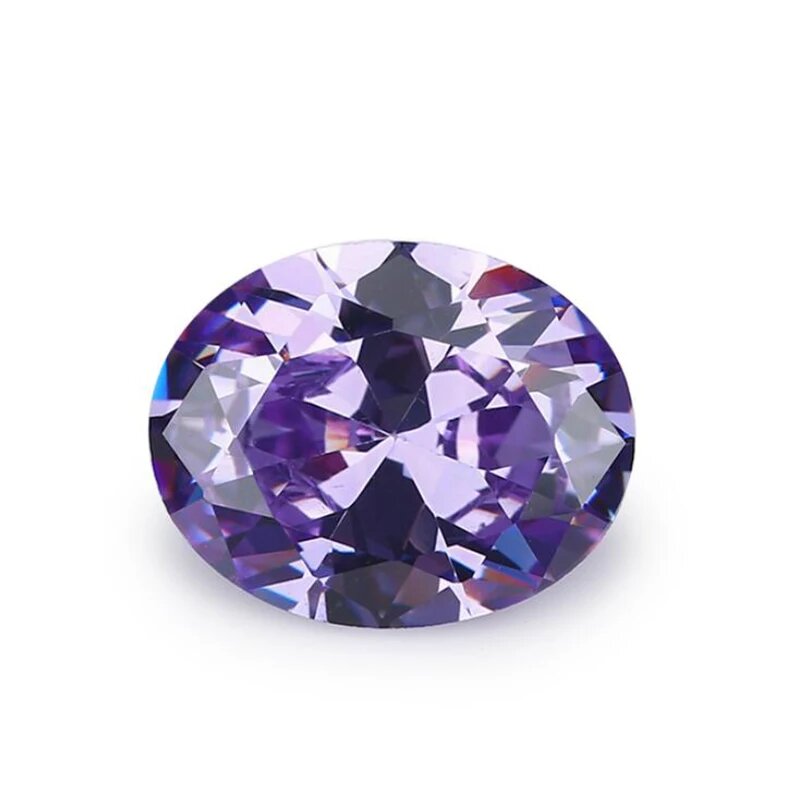 Кубический цирконий фиолетовый овальный 8x10mm (10шт)