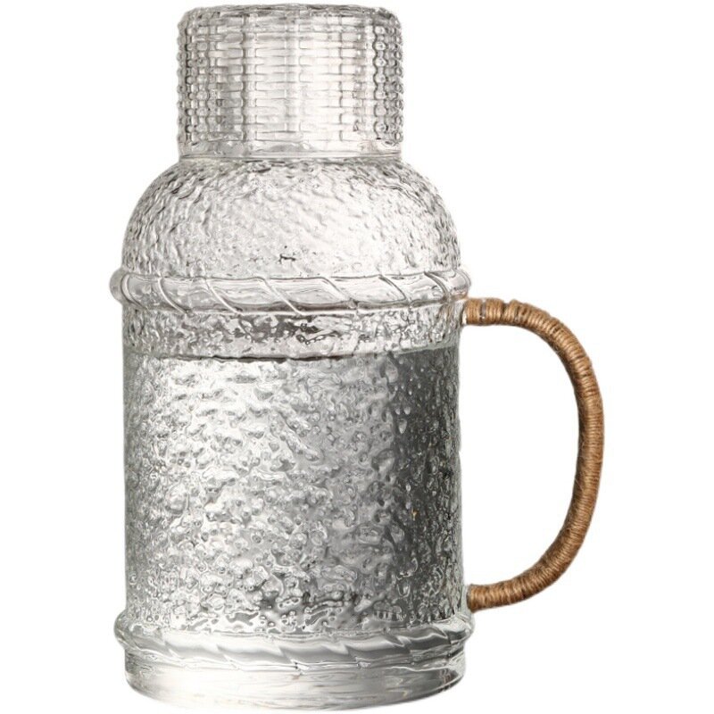 Производитель ретро кувшина для холодной воды из плетеного пенькового шнура, оптовая продажа, стеклянный кувшин, устойчивый к высоким температурам, национальный тренд, большой объем, домашний кувшин для холодной воды