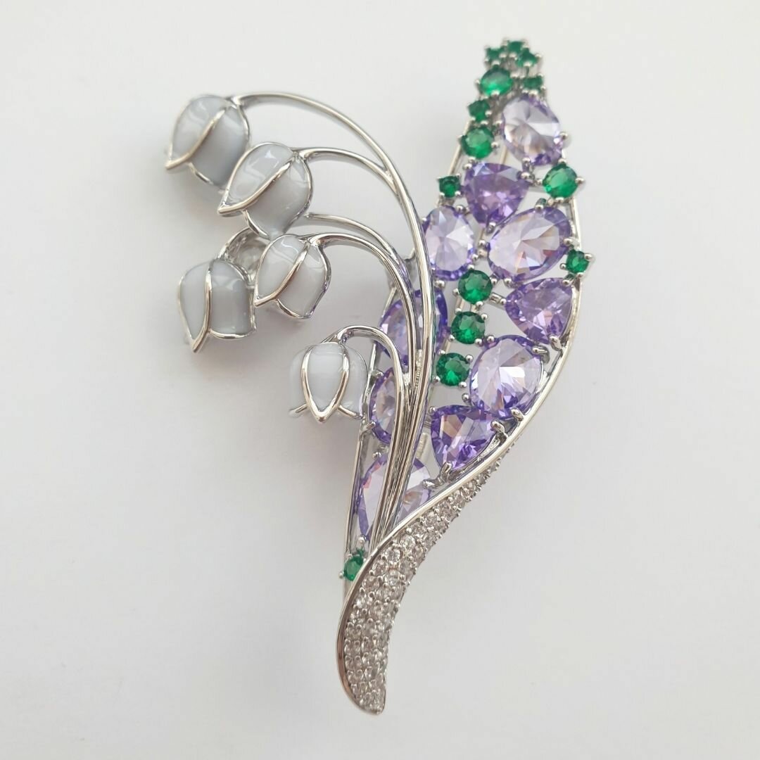 Брошь, фианит