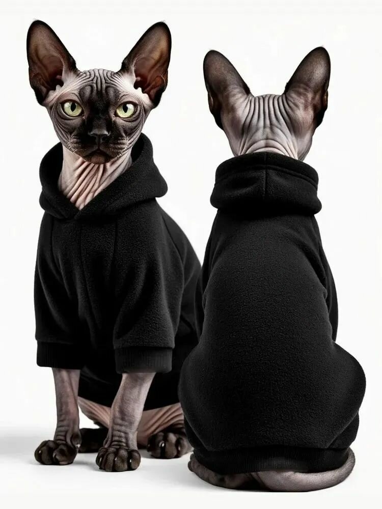 Одежда для кошки Толстовка для сфинкса худи на кота для мелких пород собак 1 штука