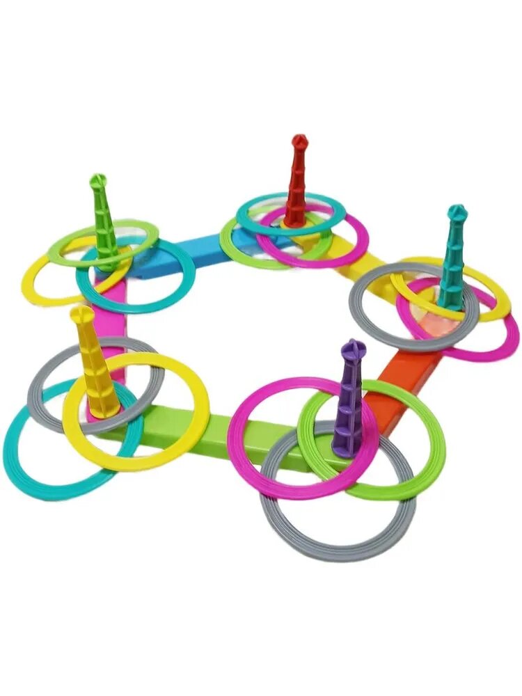 Игра Кольцеброс 15 колец 5 столбиков