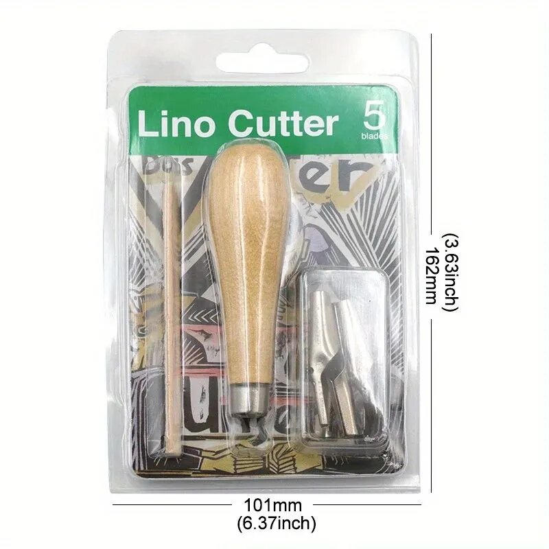 Набор резцов для линогравюры, 5 лезвий, сталь, для печати и скульптуры, 1 набор