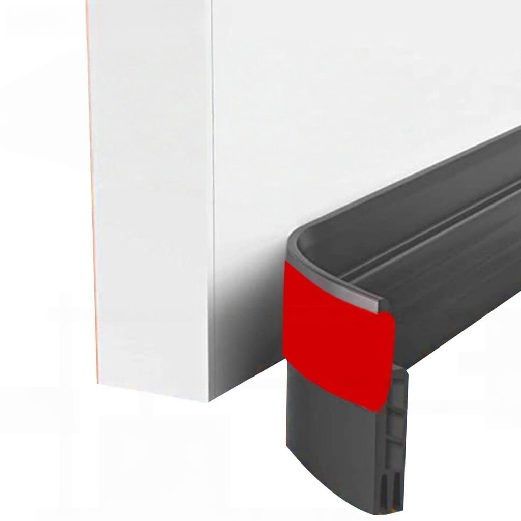 Уплотнительная лента для дверного шва снизу двери-[3 отверстия] 1 метр серого цвета шириной 45 мм