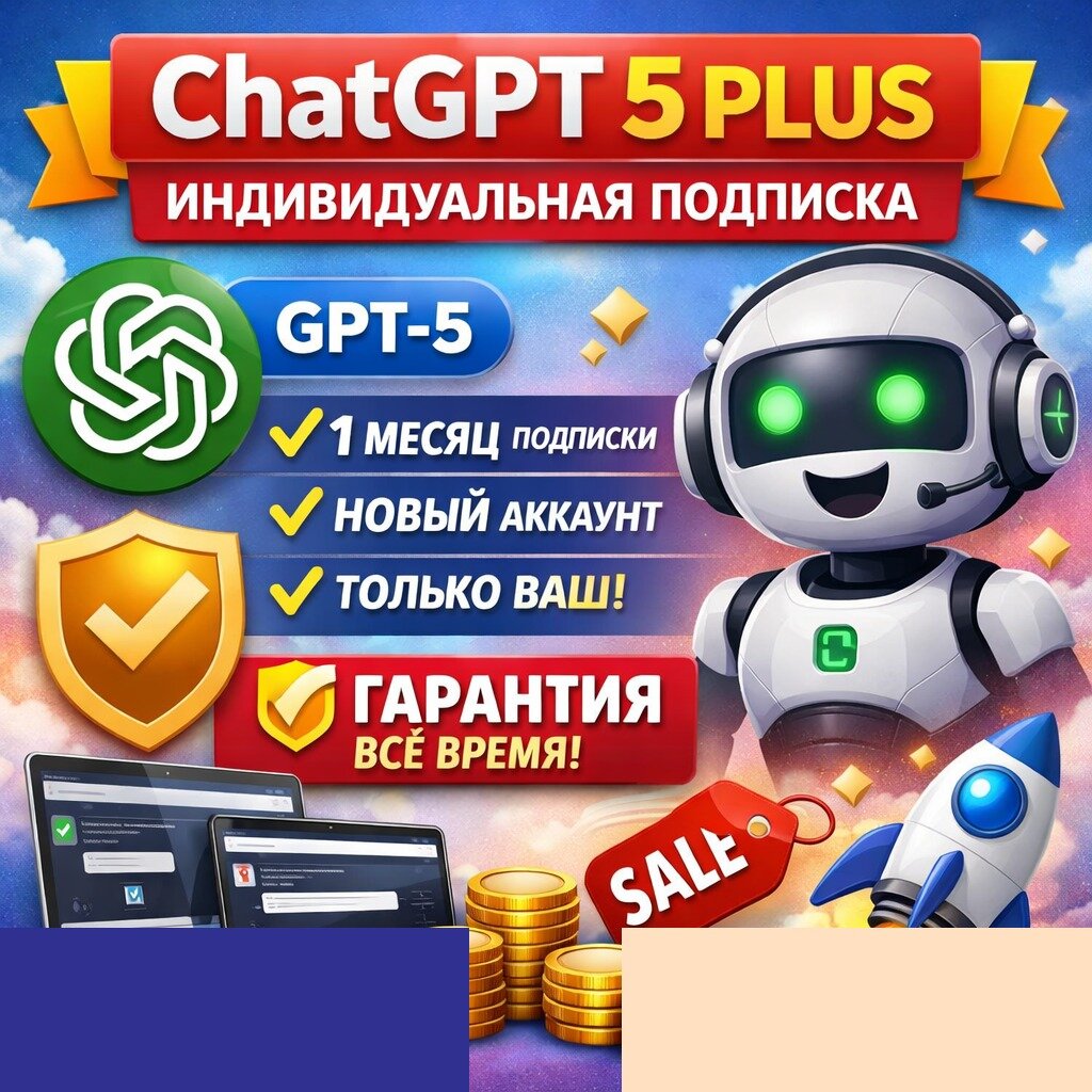 Chat GPT 5 Plus полный доступ, индивидуальная подписка, 1 месяц, гарантия весь срок