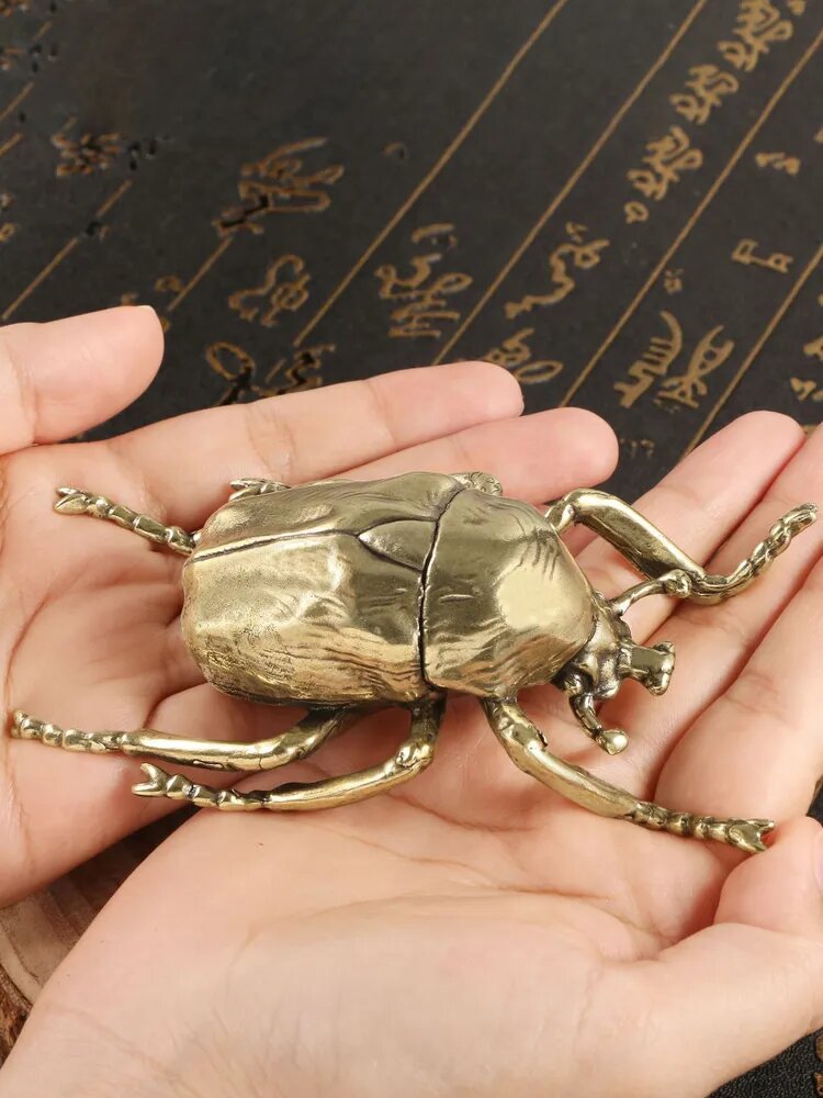 Metal Miracle Сувенирная Статуэтка латунный Большие жук 350 г, длина 11.8 см