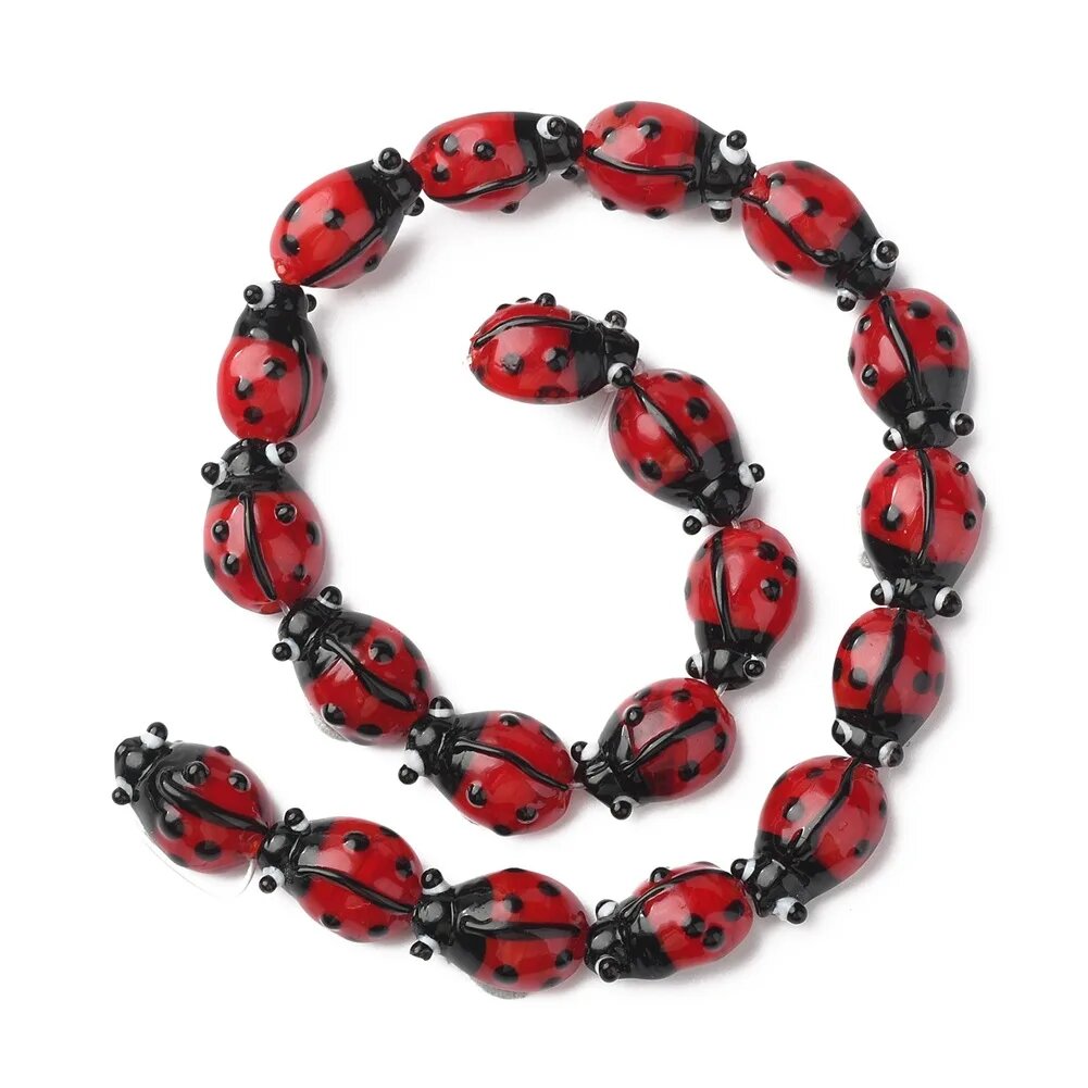 Бусины Лэмпворк Божья коровка REMOHS 10 шт Красный, Red