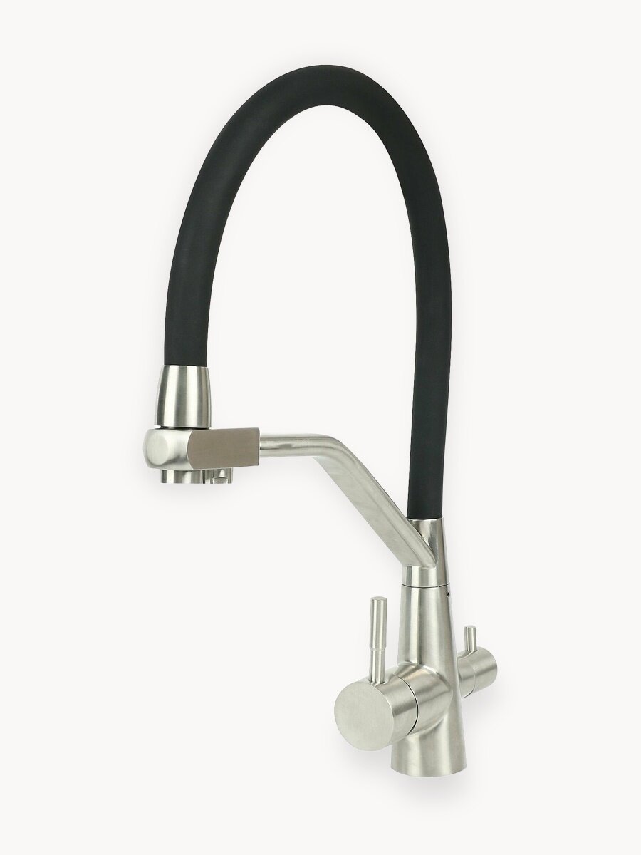 Смеситель для мойки с фильтром и краном питьевой воды KOGGO Черный-хром