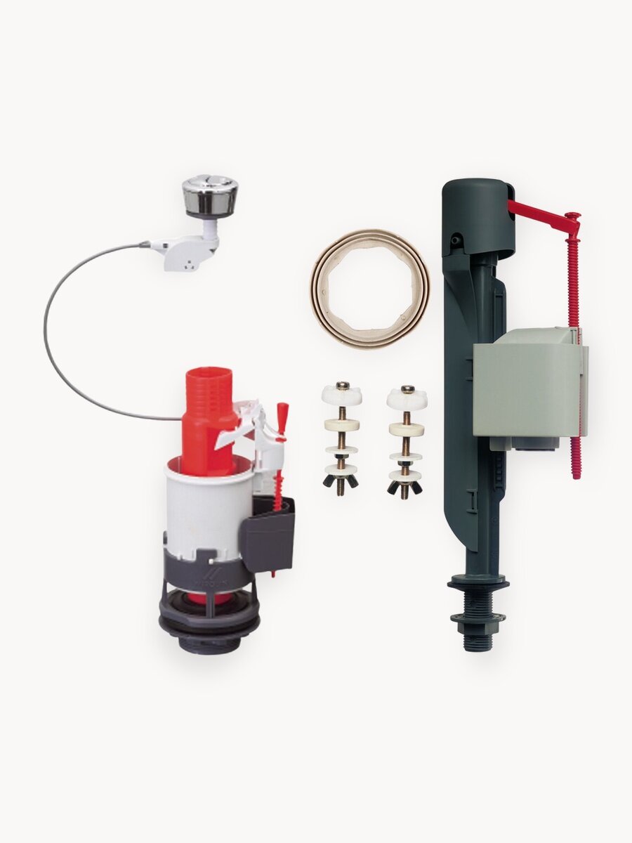 Арматура для бачка Wirquin нижняя подводка двухрежимный тросиковый механизм