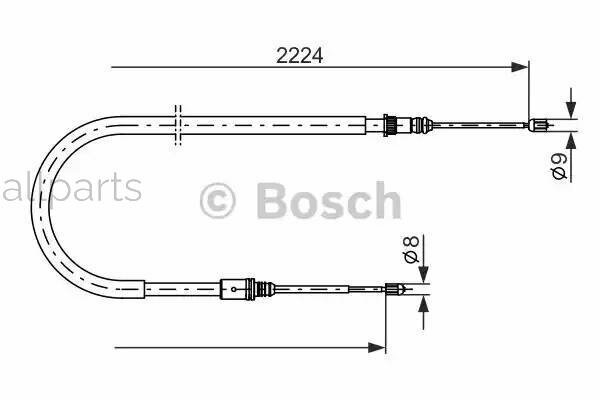 BOSCH 1987482303 трос ручника!\ Nissan Primera, Renault Laguna 1.5-3.5i/D 02>