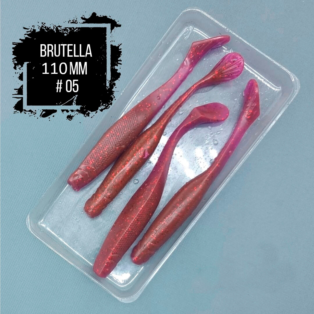 Силиконовая приманка (виброхвост) RIBALUBE BRUTELLA 110мм #05 упаковка 4 шт.