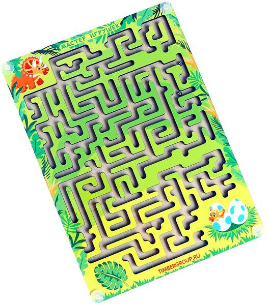 Лабиринт с шариком "Динозавры", развивающая логическая игра-головоломка из дерева