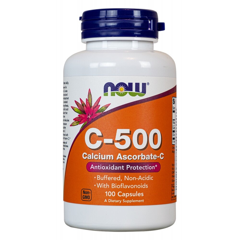 NOW C-500 Calcium Ascorbate, 100 капсул