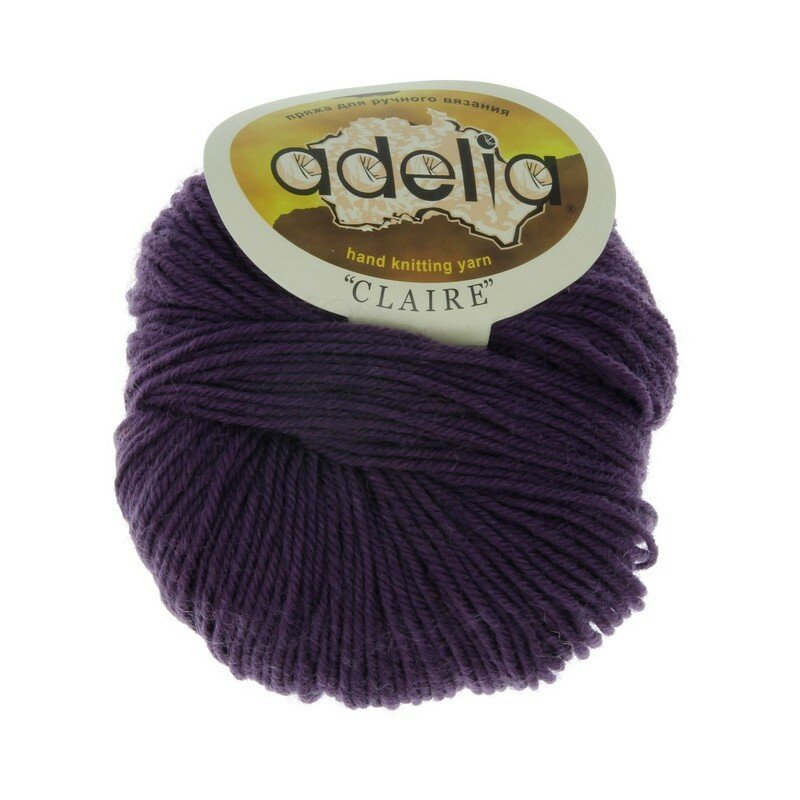 Пряжа ADELIA "CLAIRE" 50% шерсть, 50% акрил 50 г 138 м №258 серо-фиолетовый
