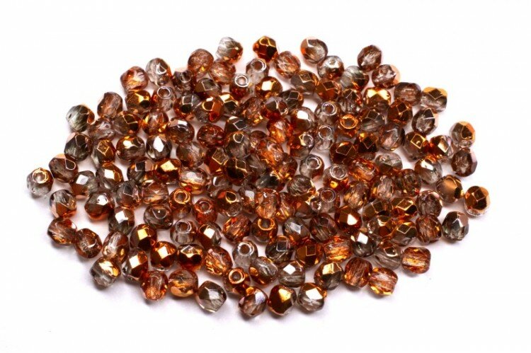 Бусины граненые Firepolish 3мм, отверстие 0,7мм, цвет 00030/27137 хрусталь Sunset, 713-068, 50шт