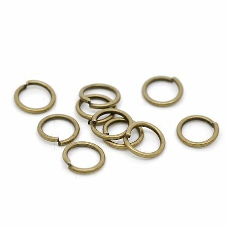 Соединительные колечки одинарные, размер 7х0,9мм, Цвет: бронза, 50шт.