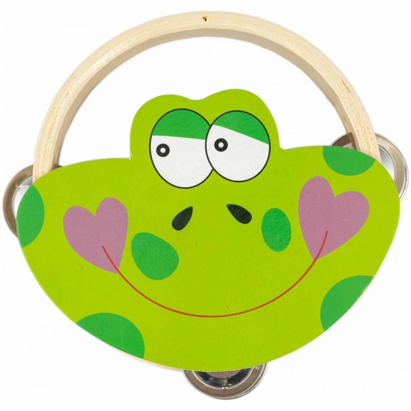 BEE DF603 Frog Тамбурин деревянный без мембраны с 3 парами джинглов