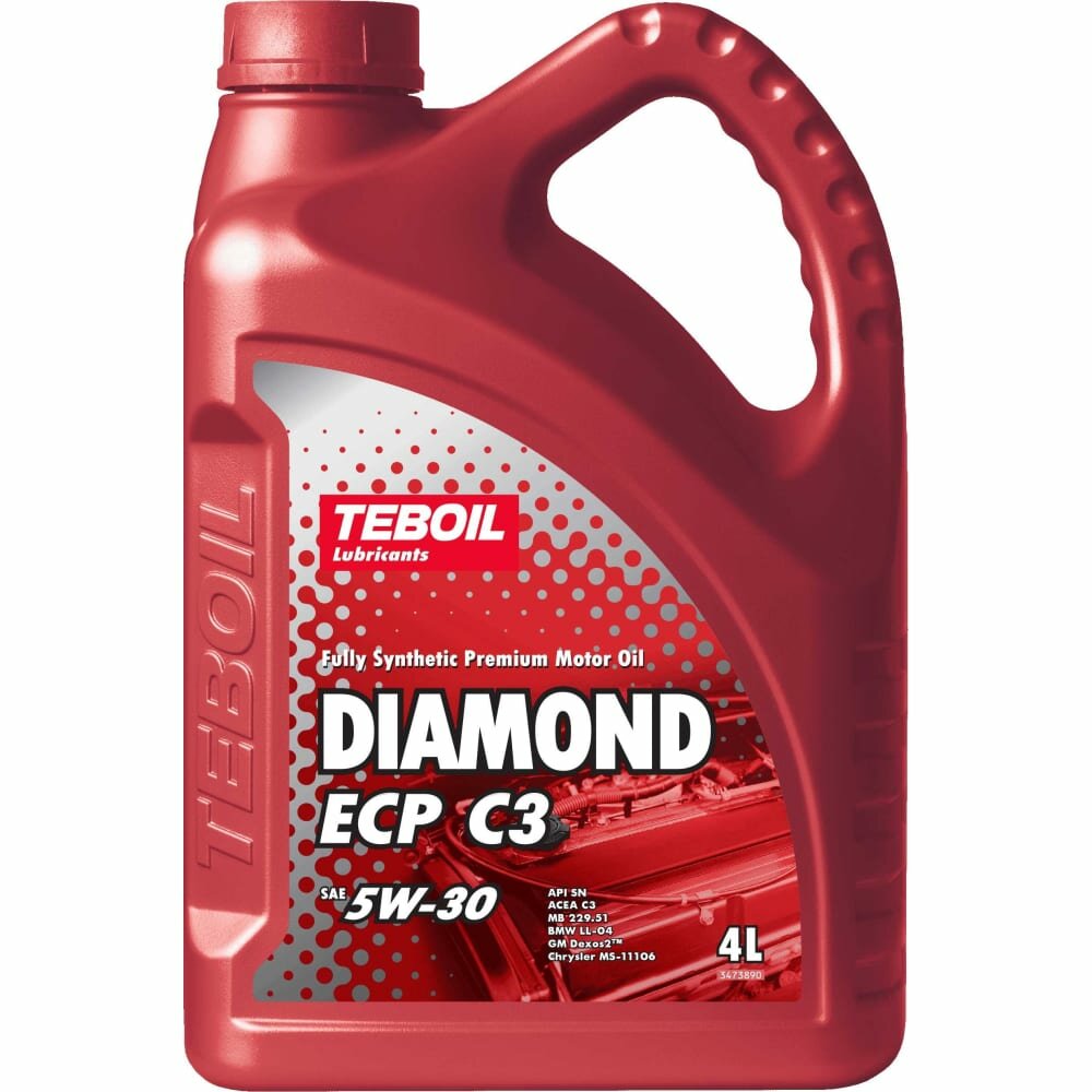 Моторное масло TEBOIL Diamond ECP c3, 5w-30, 4 л 3453876, с системами снижения токсичности выхлопных