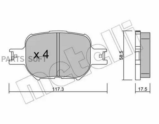 К-т дисков. тормоз. колодок Toyota Corolla Verso 2003-04 F Metelli арт. 2206140