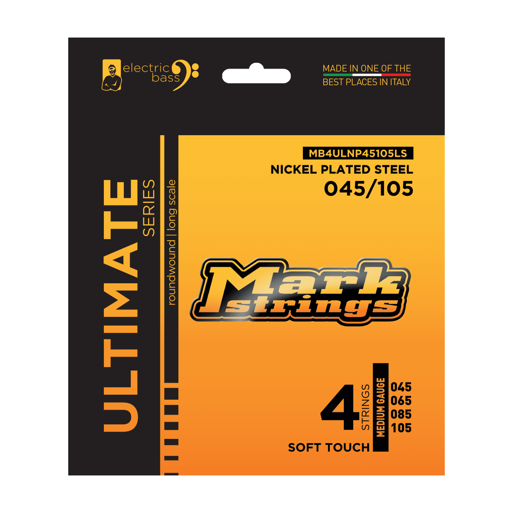 Струны для 4-струнной бас-гитары, никель-сталь, Markbass Ultimate Series MB4ULNP45105LS - (45-105)