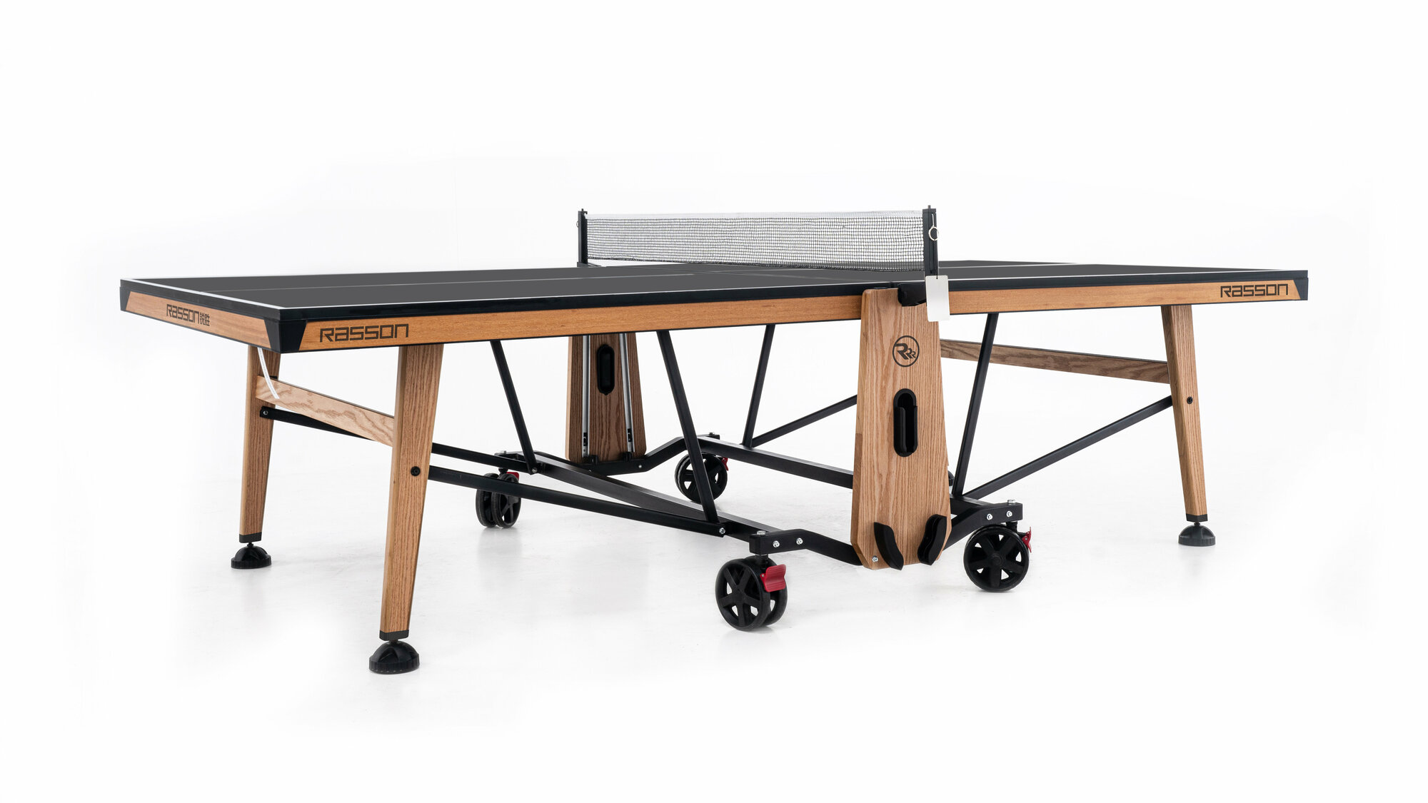 Теннисный стол складной для помещений "RASSON PREMIUM T01 Indoor" (274 х 152,5 х 76 см, натуральный дуб) с сеткой