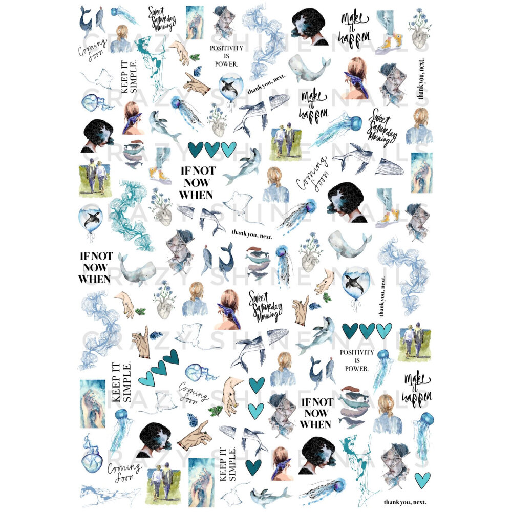 Слайдер-дизайн Crazy Shine Nails №2156 Океан