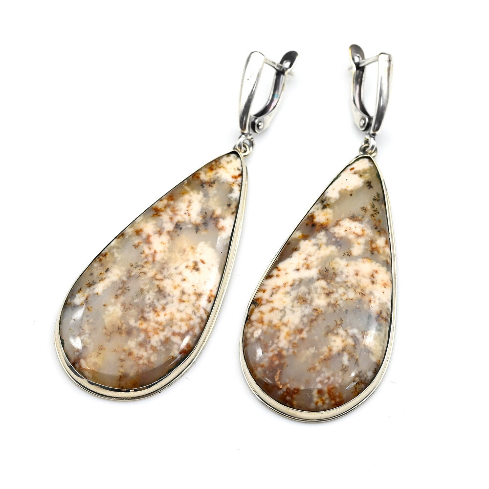 Серьги с подвесками, агат