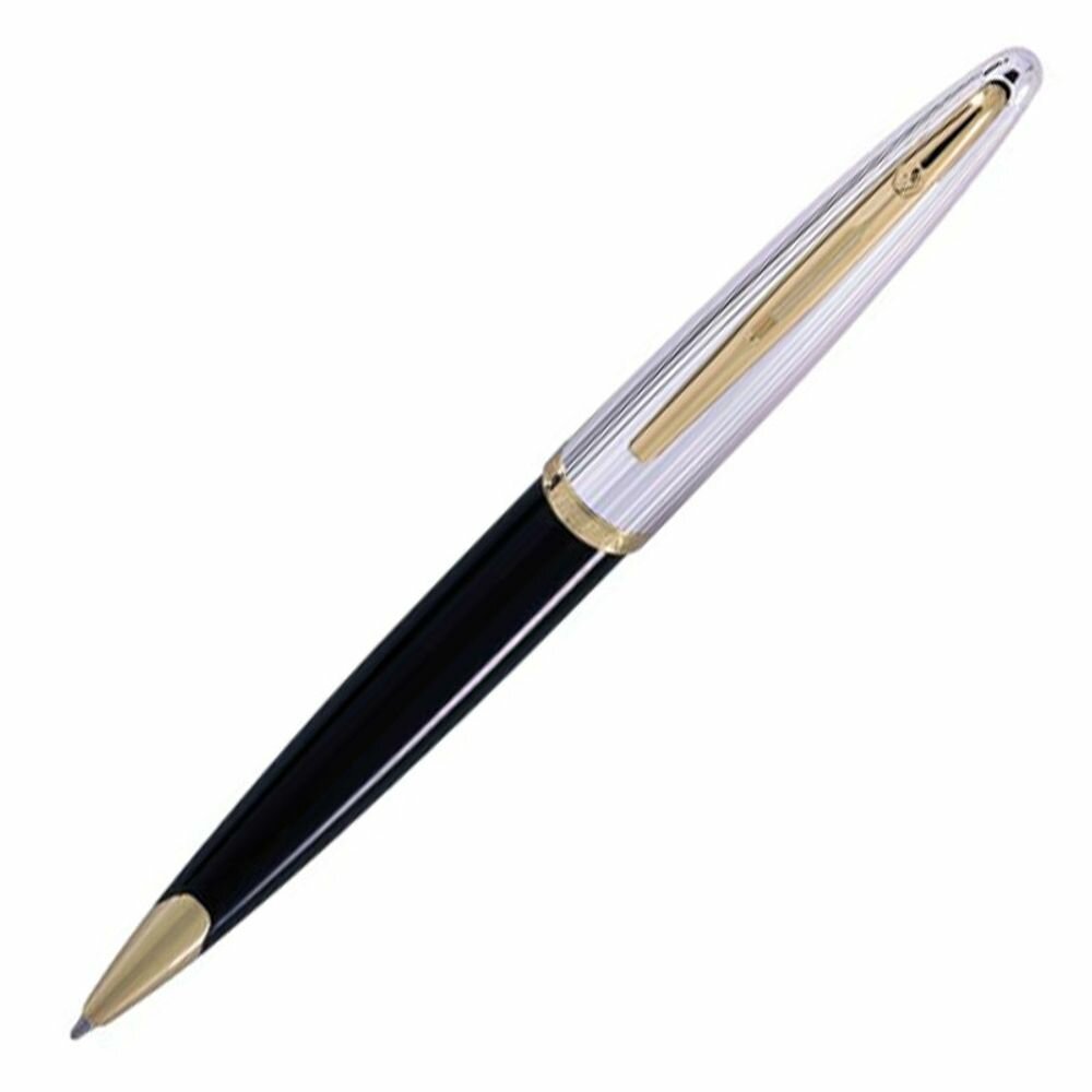 Шариковая ручка Waterman Carene De Luxe, цвет: Black/Silver, стержень: Mblue S0700380
