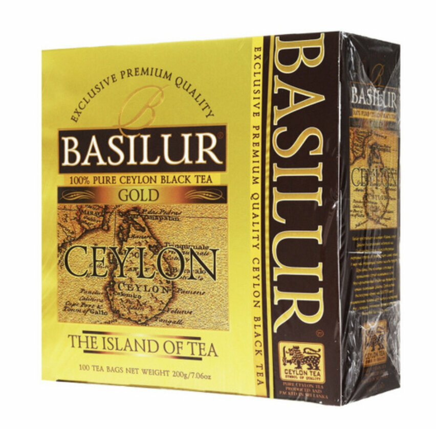 Чай черный Basilur CEYLON GOLD 100 пакетиков Шри-Ланка