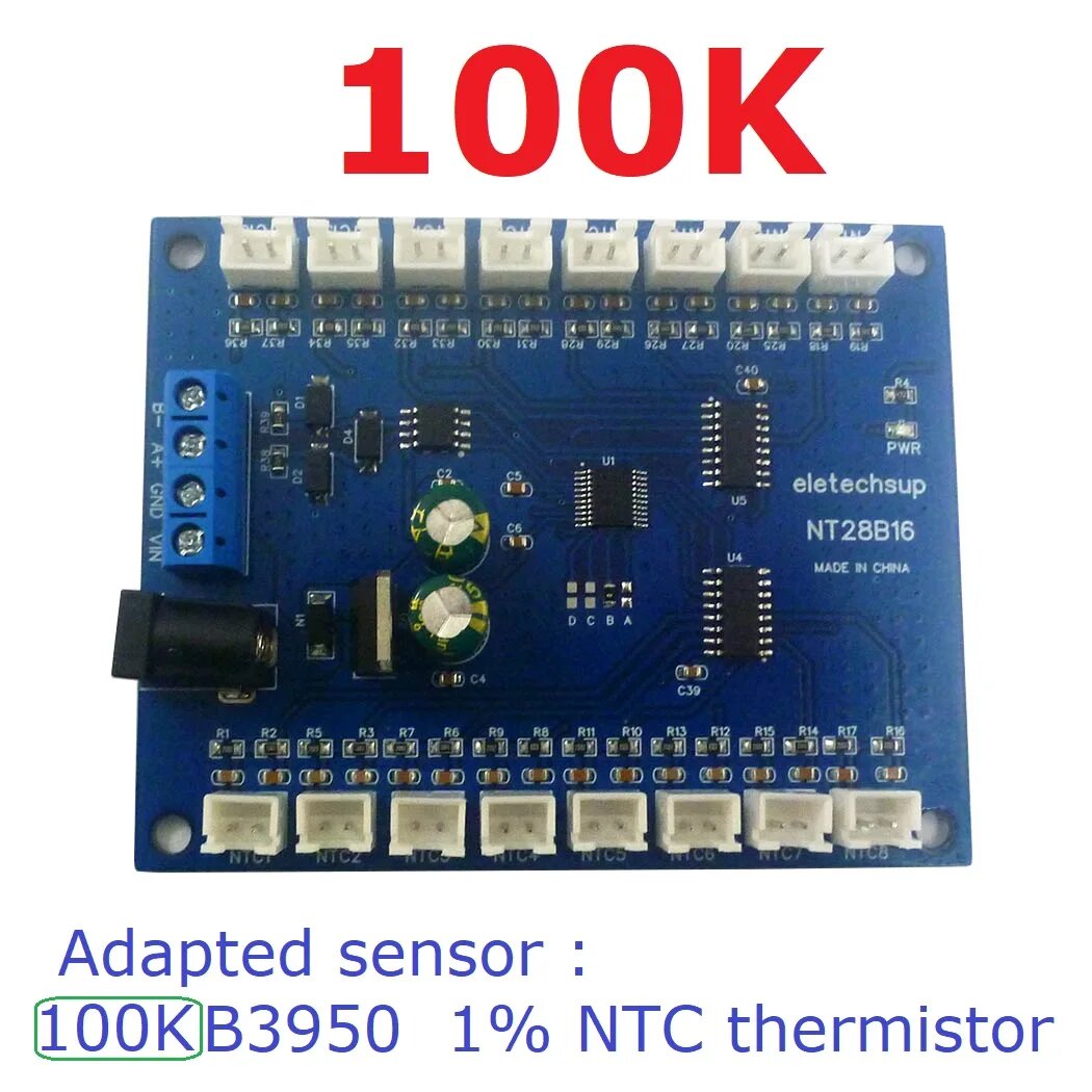 16-канальный температурный коллектор Eletechsup NT2BB16 100K
