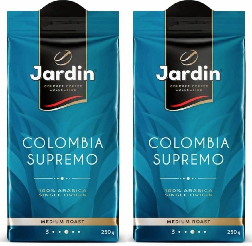 Кофе молотый Jardin Columbia Supremo 100% арабика, 250 гр. х 2 шт.