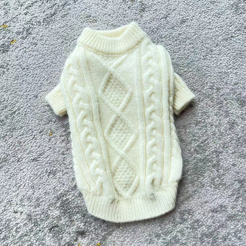 Горячая распродажа осенних и зимних утолщенных свитеров, шерстяных свитеров, четыре цвета, одежда для собак Тедди Бишон, фиолетовый, серый, белый, красный