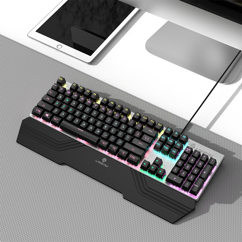 Клавиатура Langtu G700, механическая, с подставкой для рук, зеленая, черная