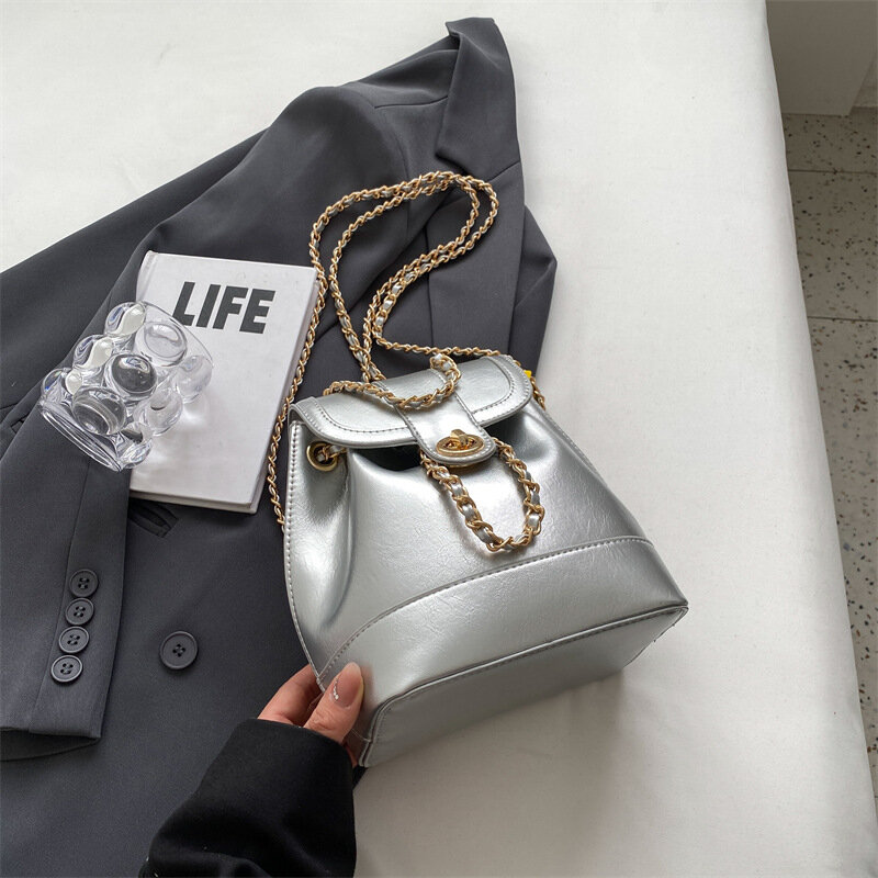 Сумка Tianyun Wing Color, женская, искусственная кожа, серебристая