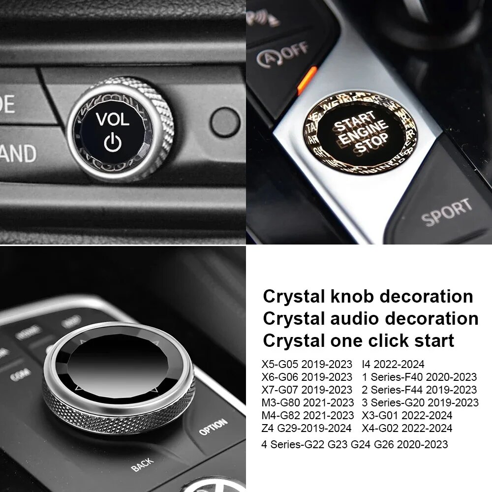 Кристалл для BMW X3 G01, X4 G02, X5 G05, X6 G06, I4, кнопка старт/стоп