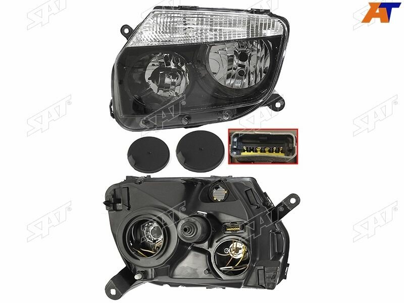 . SAT Фара для RENAULT DUSTER 10-15 левая черная