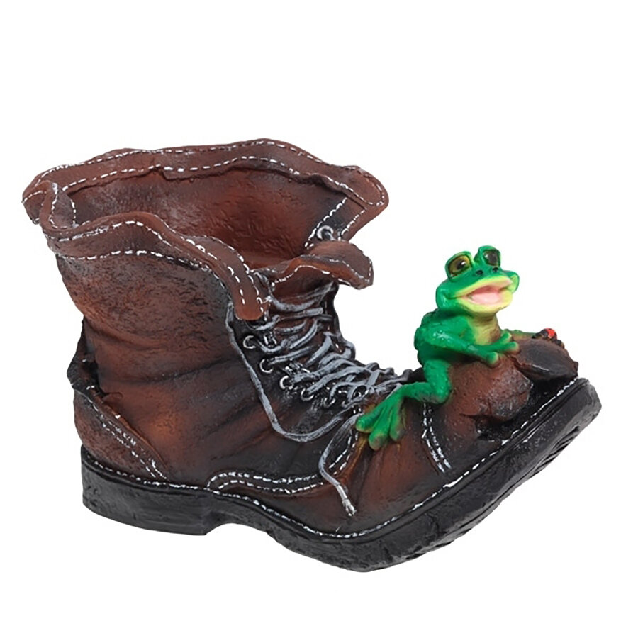 Кашпо декоративное Ботинок великана с лягушкой, 47*27*27 KSMR-123492/K036