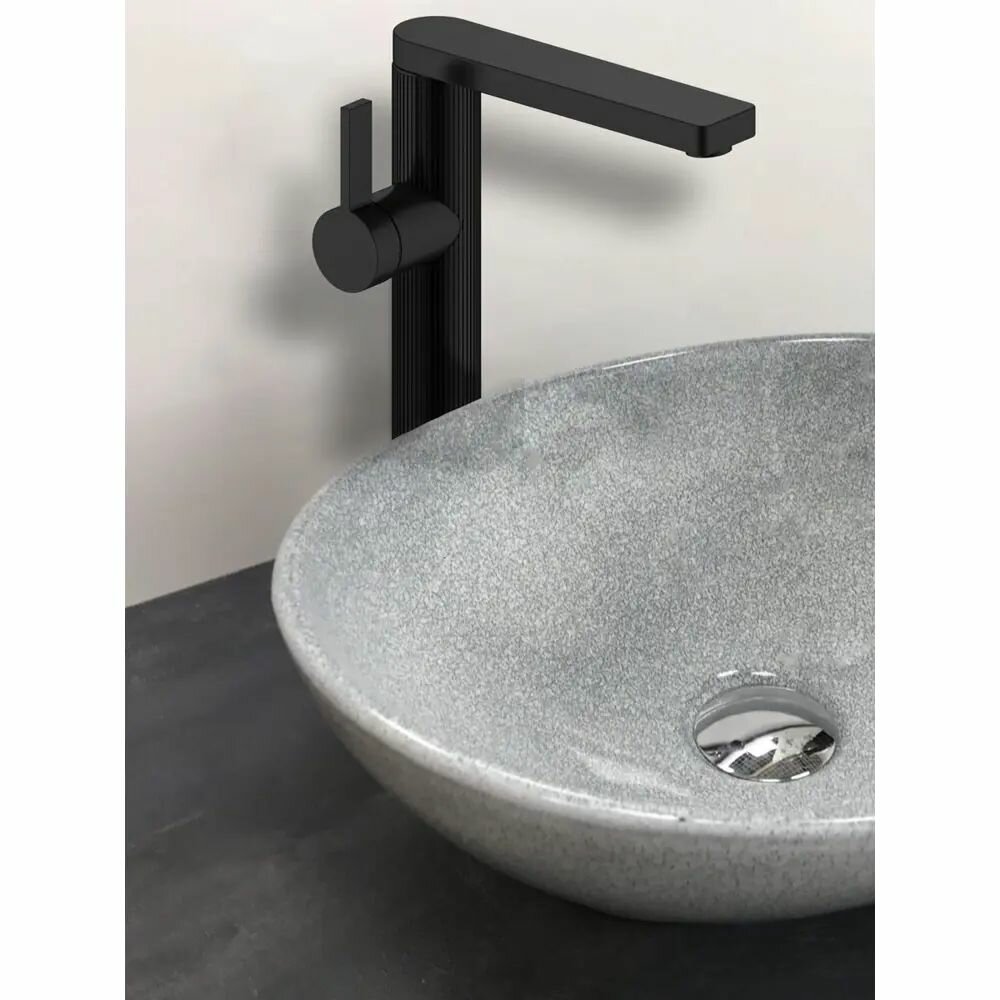 ARGO Смеситель для умывальника под чашу NERO, чёрный, d-35