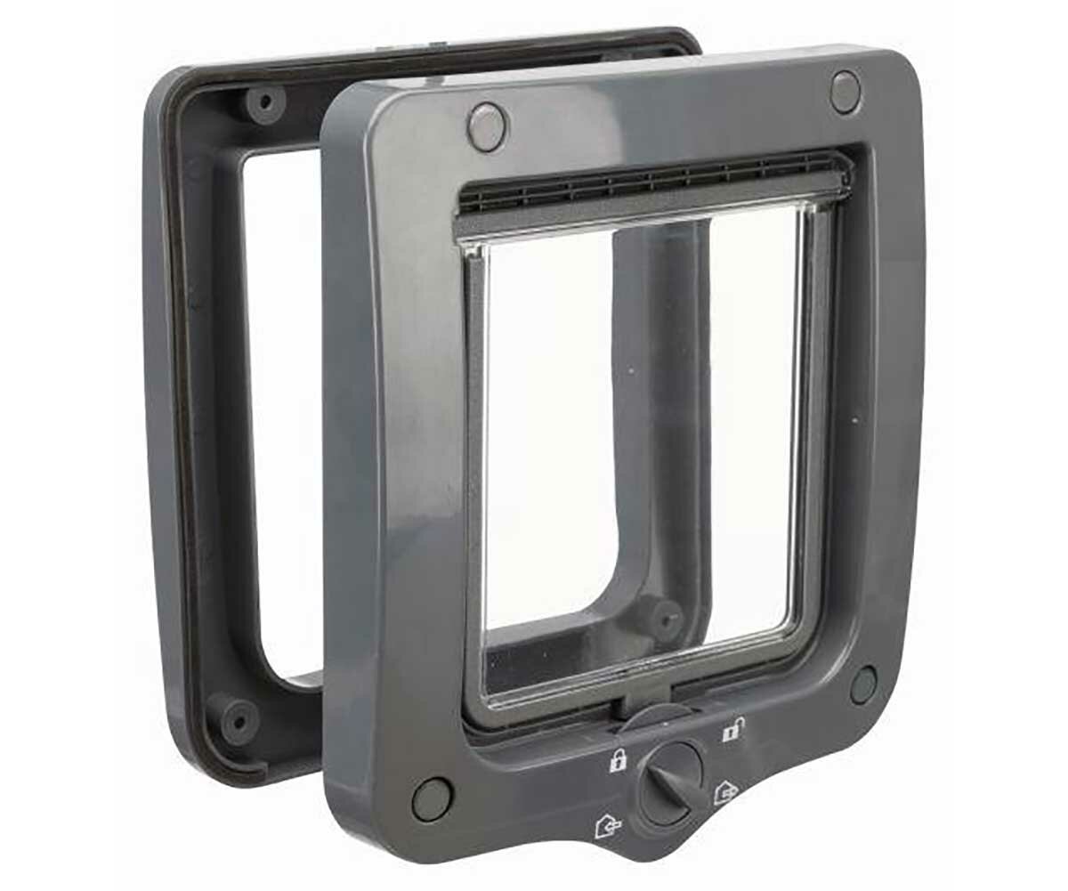 Дверь для кошки Trixie 20*22см 4-way серый 44212